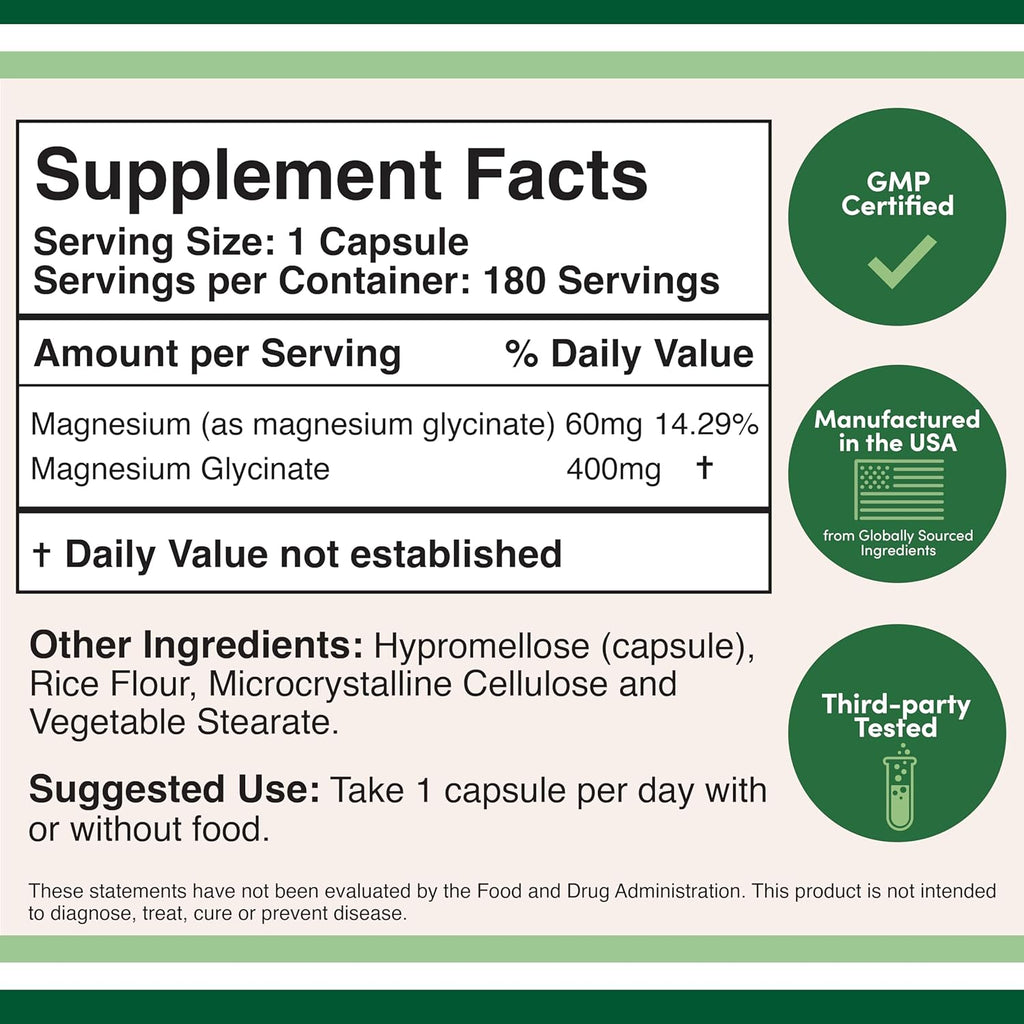 Buy Doublewood Magnesium Glycinate Capsules 180 Online